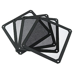 ZYAMY 4pcs 140mm PC Fan Dust Filter Magnetic Frame Computer Fan Grills Dust Mesh PC Cooler Filter Screen Dustproof Case Covers 14cm x 14cm, Black