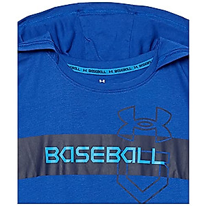 Under Armour Boys' Baseball Short Sleeve Hoodie, (400) Royal / / White, Youth Large