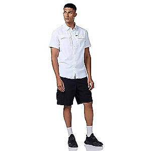 Columbia Men's Silver Ridge 2.0 Short Sleeve Shirt, UV Sun Protection, Moisture Wicking Fabric, White, Medium