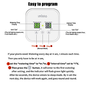 [Upgraded Pump] iPriro High Power Houseplants Automatic Watering System for 15 Potted Plants, Automated Watering Device with 30-Day Programmable Indoor Timer and 5V USB Charging Cable