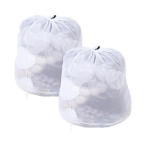 Large Mesh Laundry Bag,24 x 31" Dirty Clothes Travel Bag Heavy Duty Mesh Wash Bag White Laundry Bags with Drawstring Washable Laundry Bags Storage Organizer for Dorm Home Camp Hotel