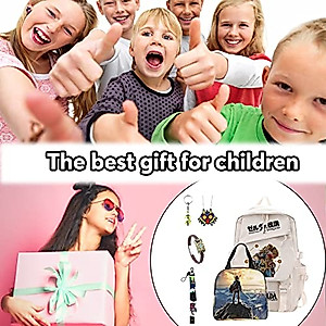 JKCUYTR 6pc anime backpack travel multipurpose backpack Waterproof casual Laptop Backpack(nylon18in)