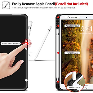 H HOLIMET Case for iPad 9th/8th/7th Generation 2021/2020/2019 10.2 Inch with Pencil Holder Soft TPU Back Smart Cover Auto Wake/Sleep