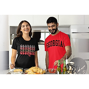 Trenz Shirt Company Mens Georgia Hat Team Color Back to Back Champs Kirby Kiss Trophy Embroidered Hat Bulldogs Fan Mesh Back Trucker Hat - Black/Black