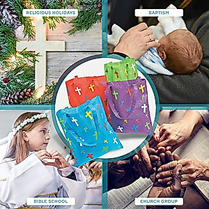 Fun Express - Religious Totes With Crosses - Apparel Accessories - Totes - Novelty Totes - 12 Pieces