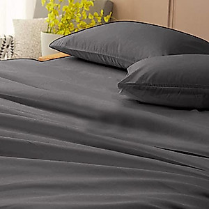 Kavy Beddings 6 Piece Hotel Luxury Bedding Sheet Set (Dark Grey) Full Size 1000 Thread Count, 100% Egyptian Cotton 18 Inch Deep Pocket Bed Sheets