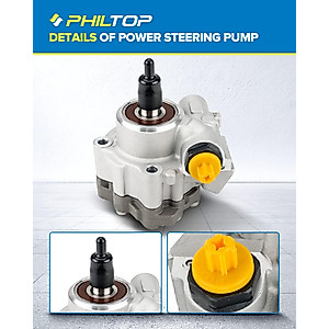 PHILTOP 20-1008 Power Steering Pump Fit For 2003-2010 Ram2500; Ram3500, 2008 Ram1500 Power Steering Pump