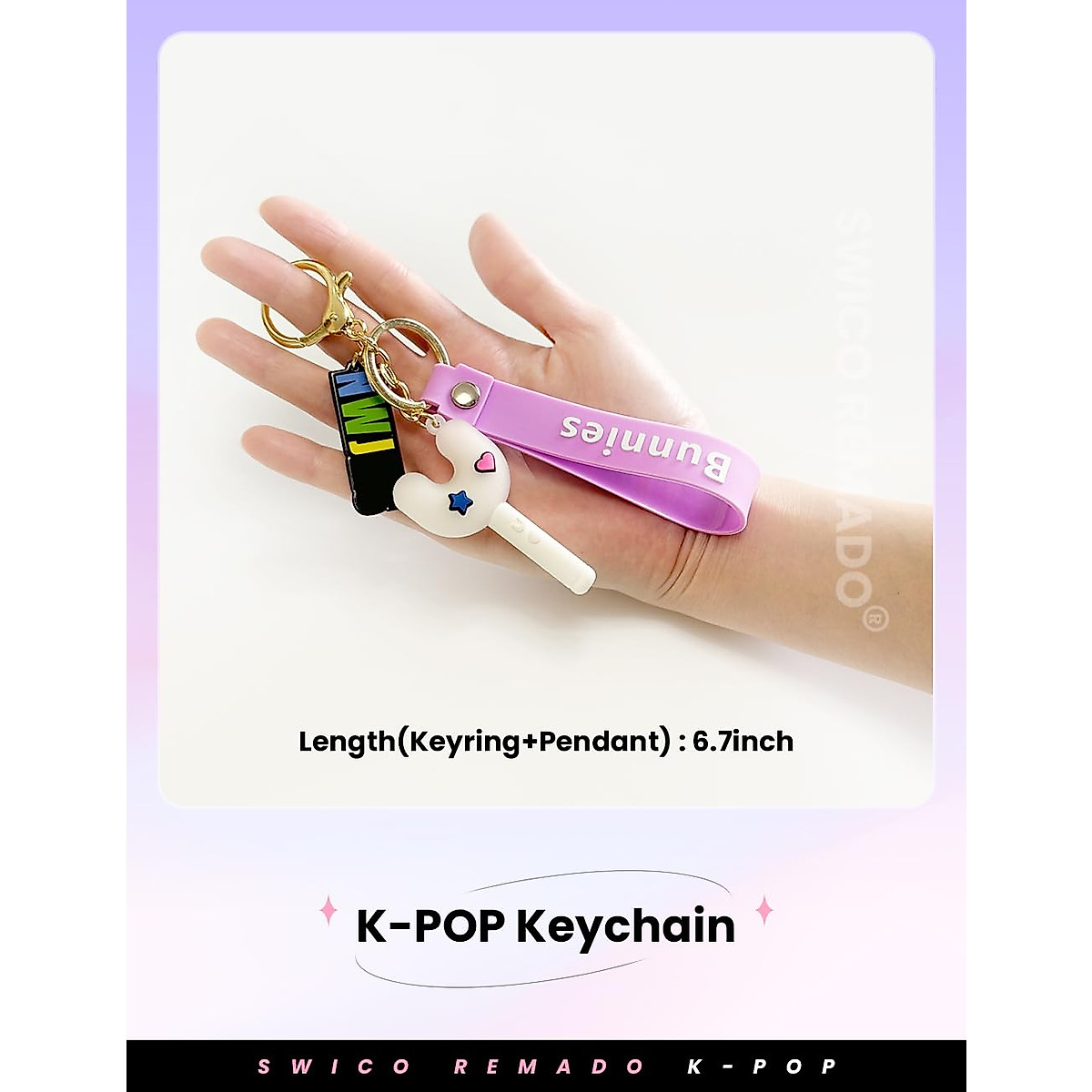 Swico Remado Kpop Keychains Cute Keyring Car Key Pendant Women Handbag Wallet Keychain Pendants