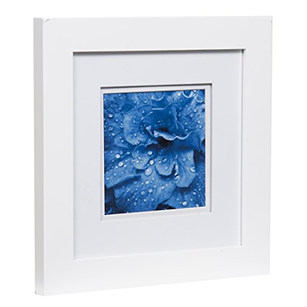 Gallery Solutions Wall Mount or Tabletop Double Picture Frame, 8x8 Matted To 5x5, White