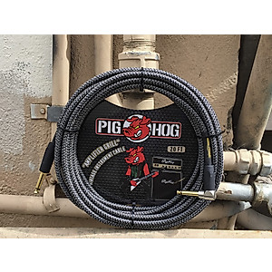 Pig Hog PCH10AGR Right-Angle 1/4" to 1/4" Amplifier Grill Guitar Instrument Cable, 10 Feet