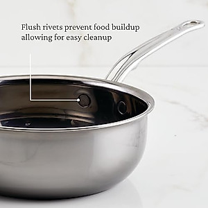 Hestan - NanoBond Collection - Titanium Stainless Steel Saucier Pan with Lid, Induction Cooktop Compatible, 2-Quart