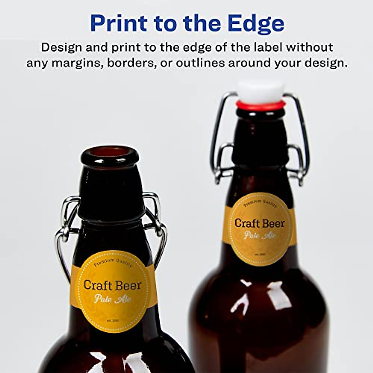 Avery Durable Waterproof Cigar Labels with Sure Feed, 1.5" x 7.75", 50 Oil and Tear-Resistant Waterproof Labels, Print-to-The-Edge, Laser/Pigment-Based Inkjet Printable Labels