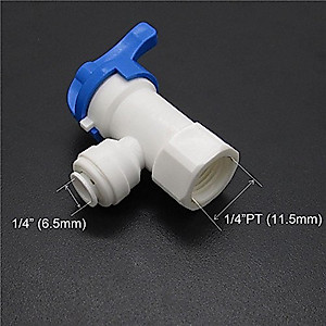 Ball Valve for RO Water Tank Ball Quick Connect Fitting 1/4-Inch - 1/4-Inch Reverse Osmosis Water Valve Filter System Pack of 5