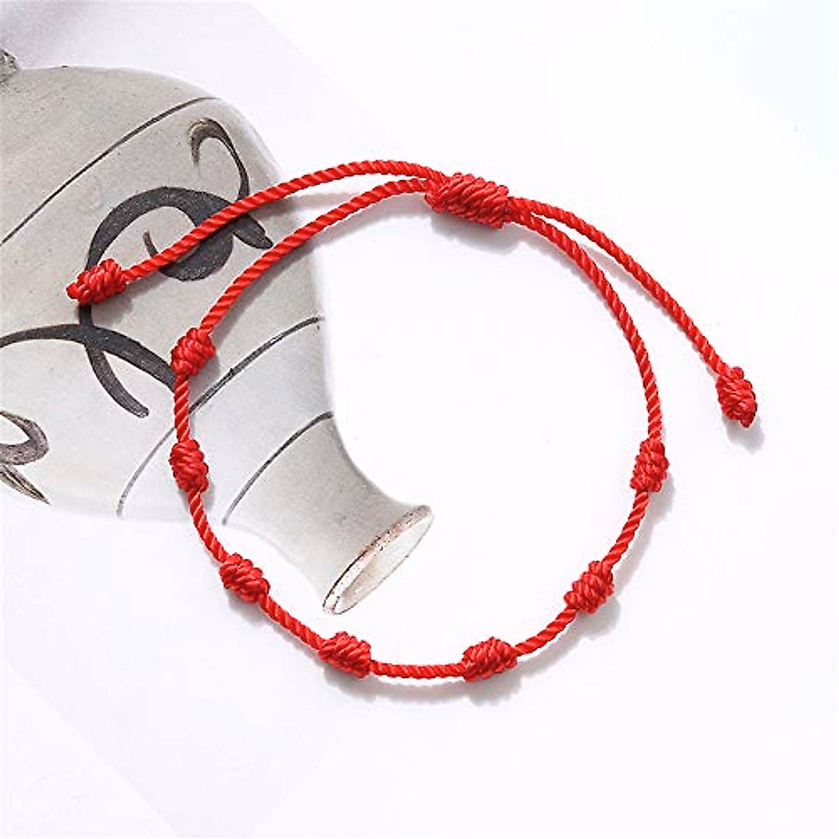kelistom Handmade 7 Knots Red String Bracelet for Protection, Evil Eye and Good Luck, Amulet for Success and Prosperity, Friendship Bracelets for Women Men Teens