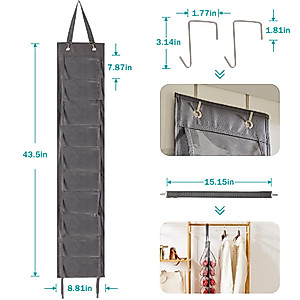 YOUDENOVA 2 Pack Leggings Organizers for Closet, Hanging Closet Organizers with 20 Compartments, Closet Organizers and Storage for Tshirt, Jeans, Socks, Yoga Leggings