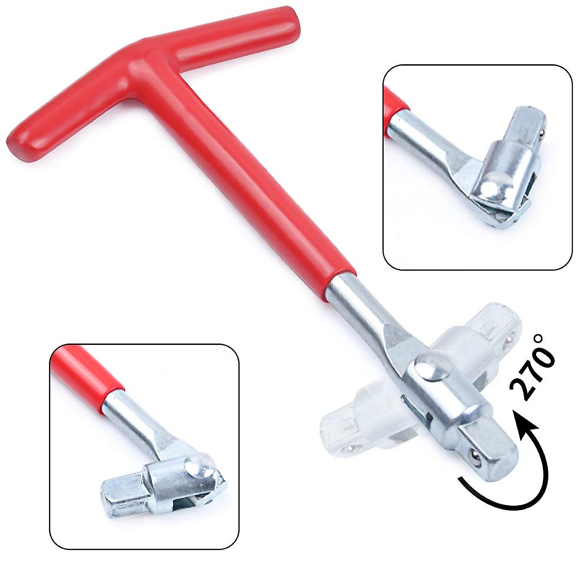 MIKKUPPA Spark Plug Socket Wrench, T-handle Universal Spark Plug Wrench 16mm (5/8") & 21mm (13/16") Remover Installer