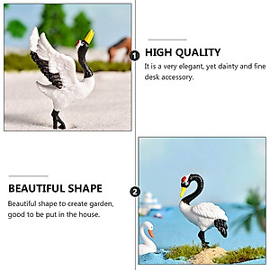 Hemoton 3pcs Miniature Crane Statue Fairy Garden Crane Sculptures Resin Chinese Bird Red Crowned Crane Figurines Ornament for Fish Tank Bonsai Landscape Garden Decoration