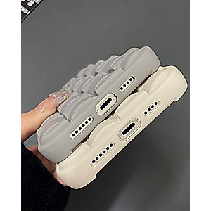 Ginkgonut Compatible with iPhone 13 Pro Max Case for Women/Girls, Cute 3D Laid Desgin Soft Silicone Shockproof Raised Bumper Corners Case for iPhone 13 Pro Max（Gray）