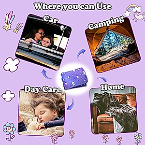 Unicorn Throw Blanket Glow in The Dark Soft Throw Blanket for Girls Boys with Storage Bag, Gifts for Christmas Halloween Birthday Valentines, Kids Blanket, Day Care Home Travel Use, 50"x60" Purple