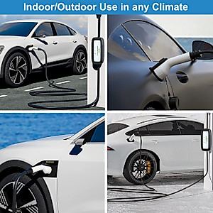 QPQ Level 1-2 EV Charger J1772 Standard Plug-in ev Chargers for Home Level 2 Cars 110V-240V 16 Amp 3.5 kW Portable Electric Vehicle Charging Stations Portable ev Charger j1772 Extension Cable