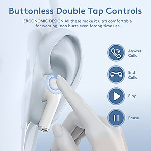 Chof A3 Wireless Earbuds Bluetooth Call Noise Cancelling Ear Buds with Microphones, Auto Pairing in Ear Headphones, 36H Playtime, Premium Stereo Earphones for Sport Home Office Pink