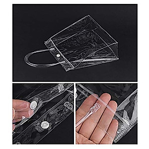 Sdootjewelry Clear Gift Bags, 36 Pack Clear Gift Bags with Handles, 7.9'' × 7.9'' × 3.1'' Transparent PVC Bags, Clear Bags for Gifts, Reusable Retail Shopping Bags for Party Wedding