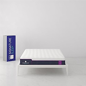Signature Sleep Memoir 10 Inch Memory Foam Box, Medium, Certipur-US and Oeko-TEX Mattress, Queen, White