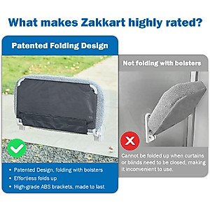 Zakkart Foldable Cat Hammock for Window - Cordless, Embeded Machine Washable Padded Bed, Robust Metal Frame - Cat Window Perch for Large Cats and Kittens (White Bolster Bed, Medium)