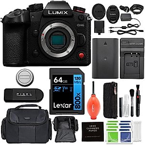 Panasonic Lumix GH6 Mirrorless Camera with Advanced Accessory and Travel Bundle | DC-GH6BODY | Extended 3 Years Panasonic Warranty