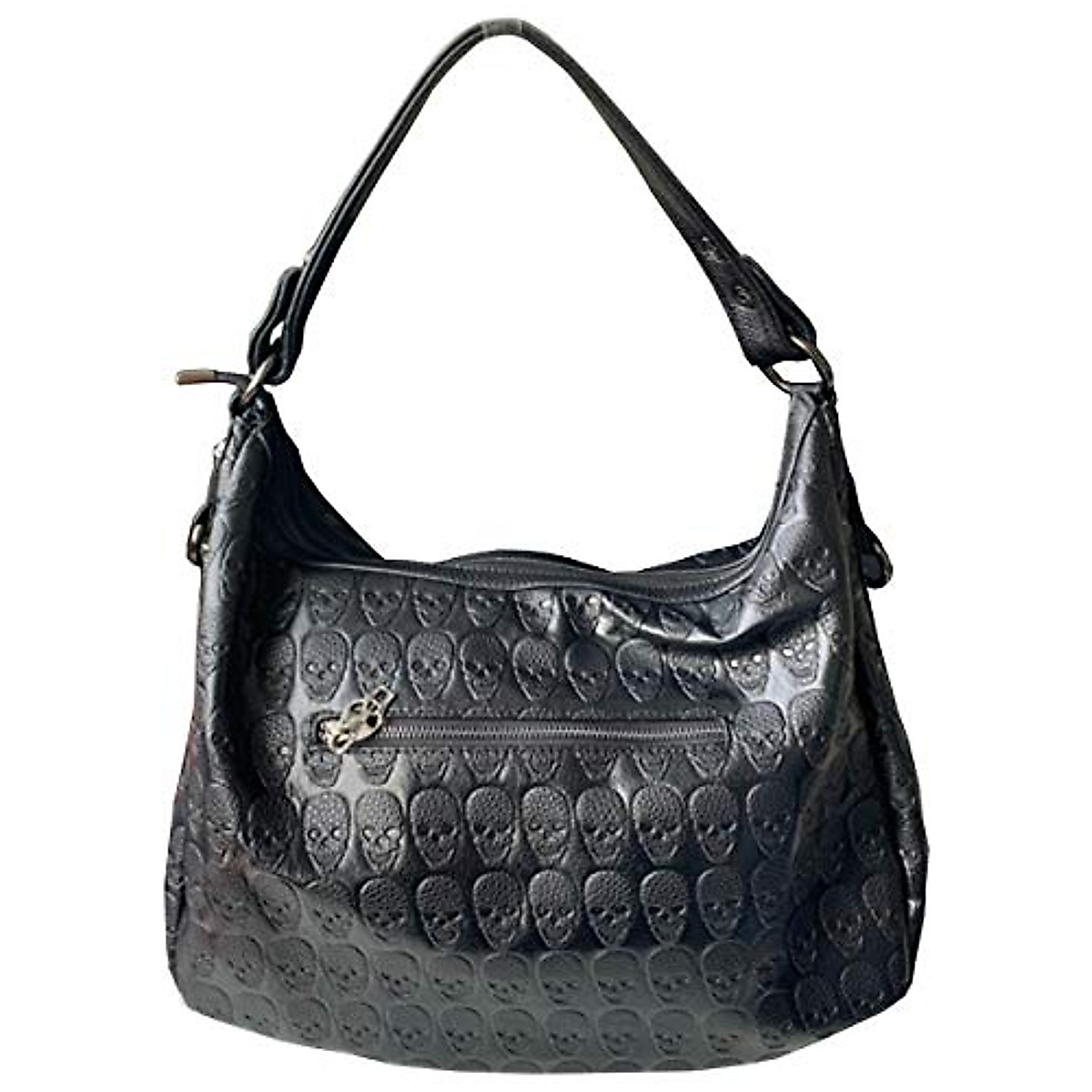 FiveloveTwo Women Skull Chain Handbag Large Capacity Gothic Shoulder Bag Studded Doctor Rivet Tote Satchel