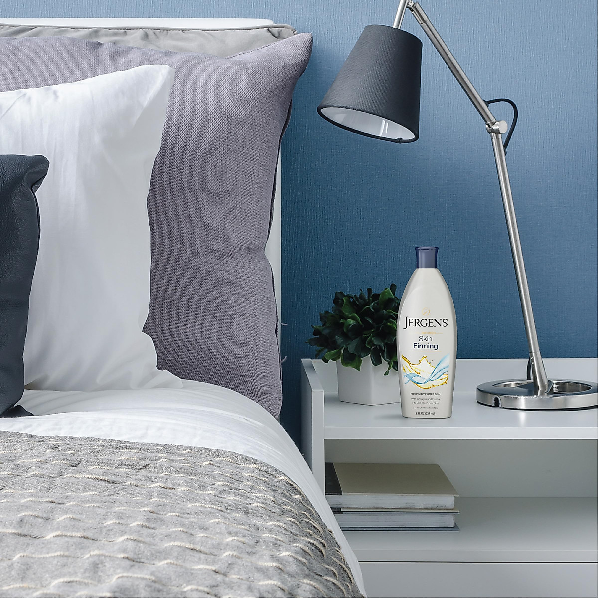 Jergens Skin Firming Body Lotion for Dry to Extra Dry Skin, Skin Tightening Cream with Collagen and Elastin, Dermatologist Tested, Hydralucence Blend Formula, 8 Oz, Pack of 2