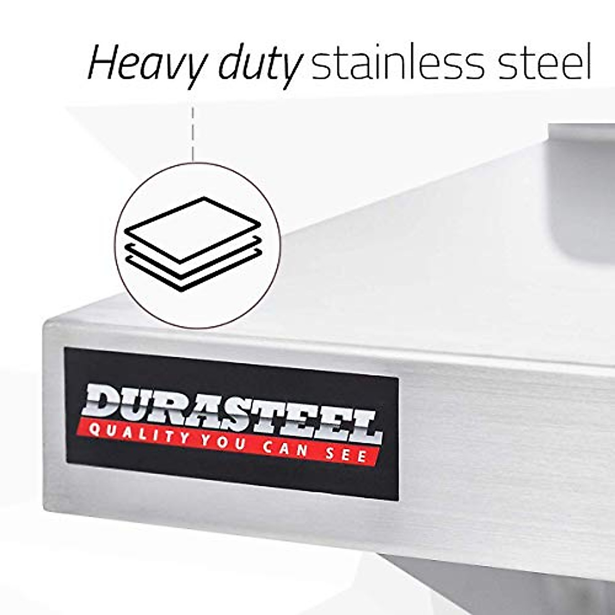 DuraSteel Stainless Steel Wall Shelf - 24" Wide x 12" Deep Commercial Grade - NSF Certified - Industrial Appliance Equipment (Restaurant, Bar, Home, Kitchen, Laundry, Garage and Utility Room)