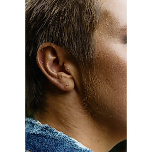 Drperfect 8 Pairs Cartilage Earring Stud for Womens Mens Tiny Stainless Steel Ear Stud Piercing CZ Screw Flat Back Barbell Stud Earrings 2-5mm