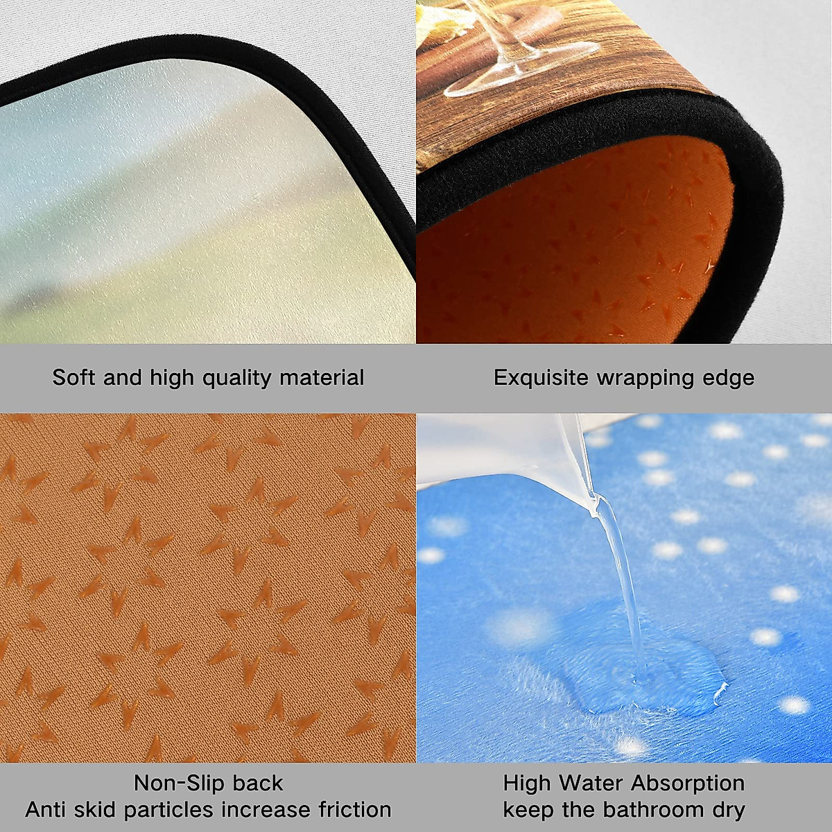 ZOEO Kitchen Mats Set of 2 Red Wine Farmhouse Grape Floor Rug Memory Foam Shower Runner Absorbent Non Slip Light for Home Hotel Door Laundry Thick Soft Washable