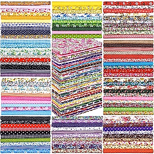 1200 Pcs 4 x 4 Inches Cotton Fabric Bundle Floral Precut Fat Squares Fabric Scraps Cotton Quilting Fat Flower Fabric Patchwork for DIY Craft Sewing Clothing