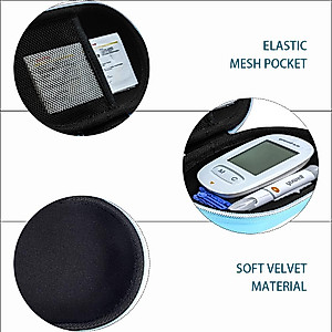 Leayjeen Portable Case Compatible with Blood Glucose Monitor Kit，Holds Glucometer, Lancing Device, Blood Sugar Test Strips,Lancets and Other Diabetic Testing Accessories-Blue(Case Only)