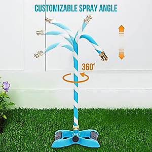 VsMon-Fri Mister System,Stand Misting Cooling System,Upgrade Portable Three Spary Nozzles,Flexible Mister for Patio Pool BBQ Cooling Kids Water Playing -2.27FT