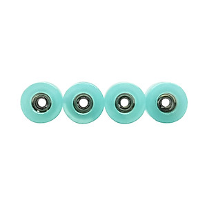 SAIKOOWA 4pcs Apex 68D Urethane Fingerboard Wheels,7.5mm Diameter -ABEC-9 Ultra Spin Chrome Steel Bearings with 1pcs Fingerboard Tool (Transparent Blue)