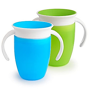 Munchkin® Miracle® 360 Trainer Cup, 7 Ounce, 2 Pack, Green/Blue