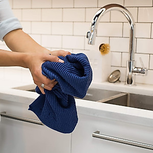 Now Designs Ripple Kitchen Towel, Set of 2, Indigo