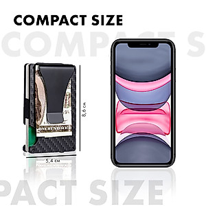 Psyco Tropix Carbon Fiber Wallet - Metal Wallet - Minimalist Wallet - RFID Blocking Front Pocket Wallet - Carbon Fiber Money Clip - Card Holder - Thin Wallet