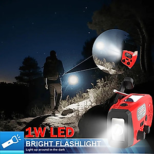 Emergency Hand Crank Radio with 4000mAh Power Bank Phone Charger, USB Charged & Solar Power, AM/FM NOAA Portable Weather Radio with SOS Alarm & LED Flashlight for Emergency, Camping