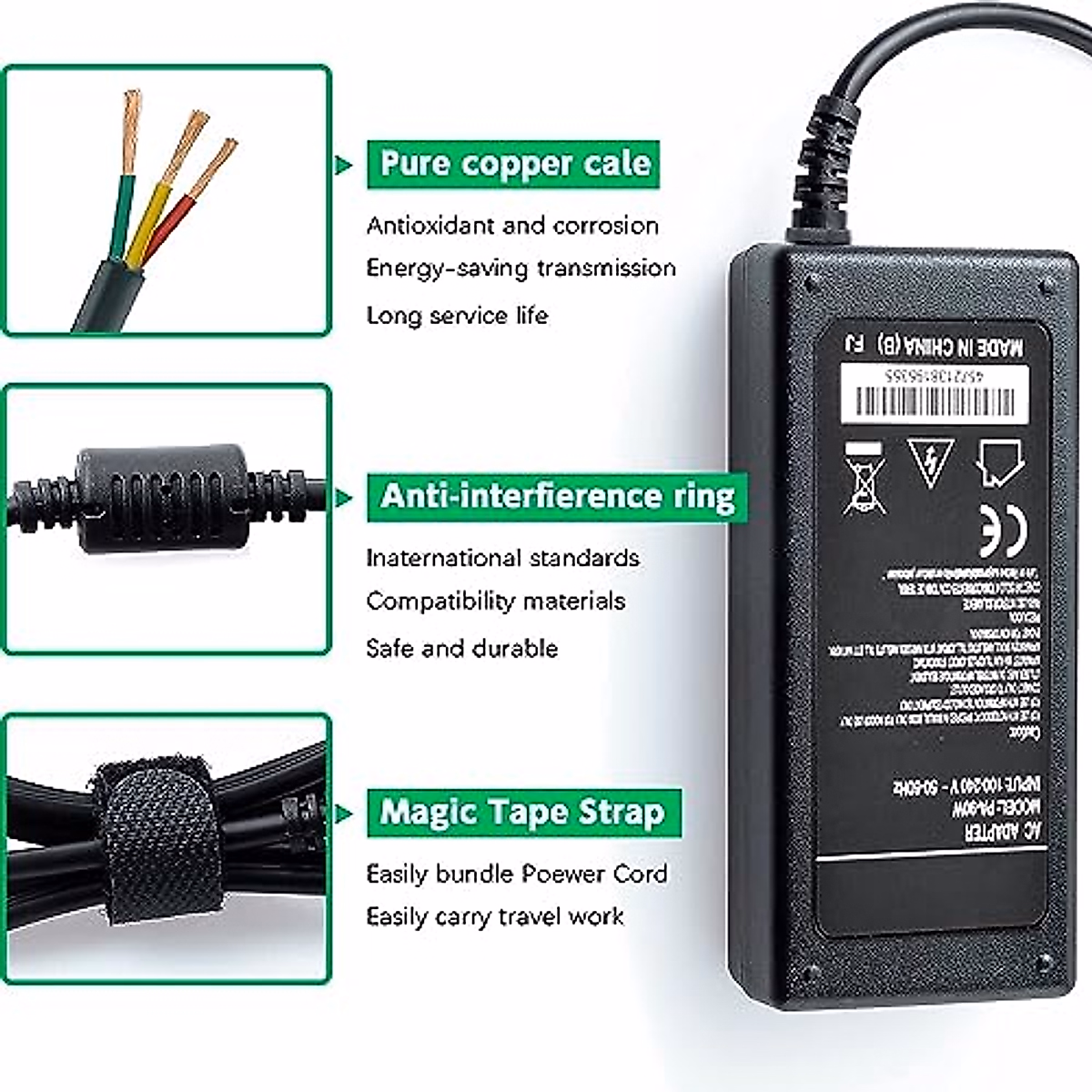 J-ZMQER AC DC Adapter Compatible with Worx WG785 Series WG700 Lawnmower Cordless Lawn Mower Battery Charger Power Supply Cord Cable Charger