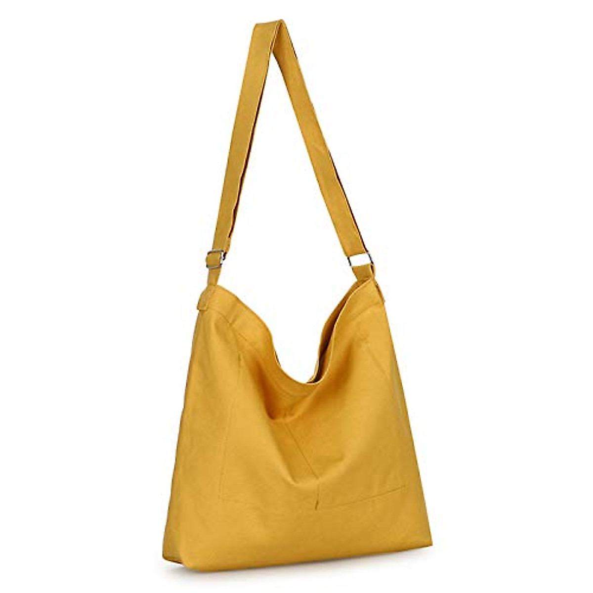 Covelin Women's Retro Large Size Canvas Shoulder Bag Hobo Crossbody Handbag Casual Tote Gold