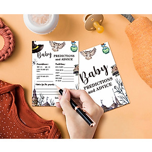 Magic School Baby Shower Party Game Baby Predictions and Advice Cards(30-Pack), Baby Gender Reveal Party Game Decoration Supplies(5"x7") - game-E01