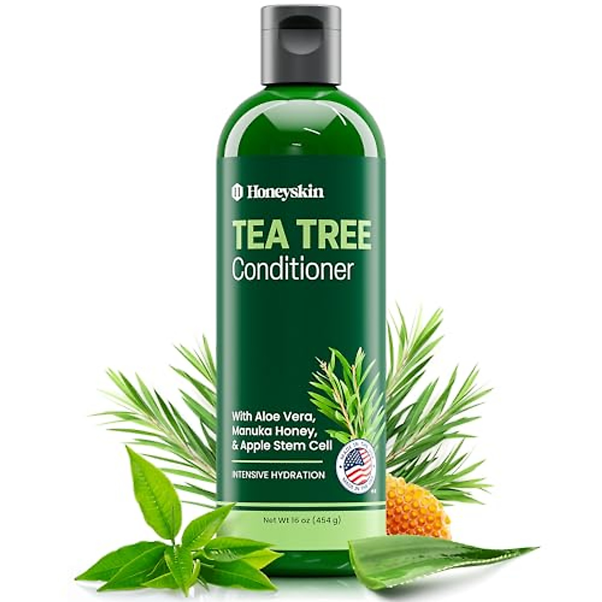 Tea Tree Conditioner - Dry Hair Treatment with Manuka Honey - Scalp and Hair Moisturizer for All - Sulfate Free (16oz)