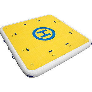 VEVOR Inflatable Dock Floating Platform, 8 x 8 ft, 3-5 Person Capacity, 6 inches Thick, Swim Dock with Hand Pump, Electric Air Pump & Storage Bag, Drop Stitch PVC Non-Slip Raft for Pool Beach Ocean