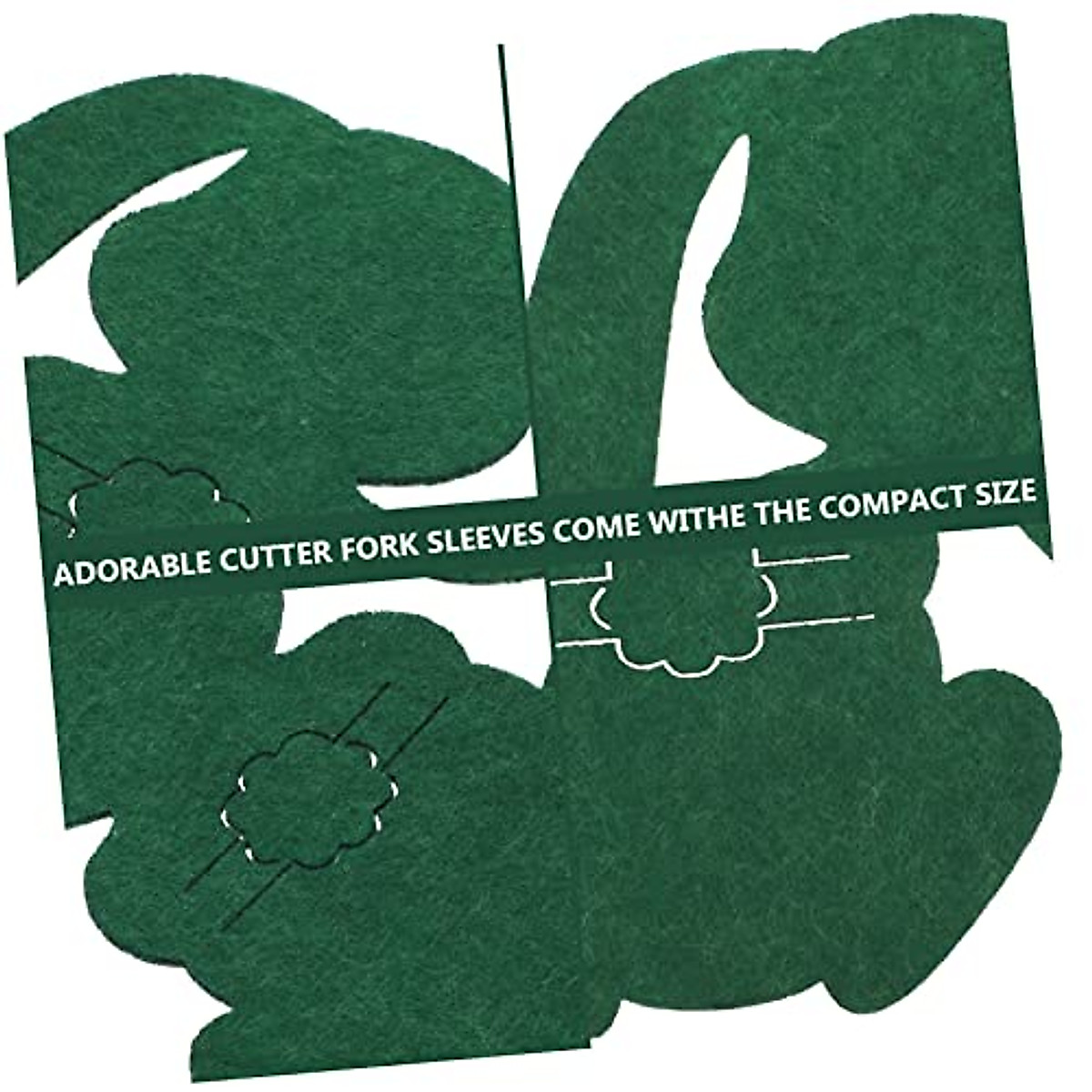 DOITOOL 12pcs Rabbit Tableware Set Silverware Pouches Burlap Cutlery Fork Bag Easter Fork Holder Bunny Cutlery Holder Easter Silverware Holder Easter Rabbit Non-woven Fabric Sleeve Desktop