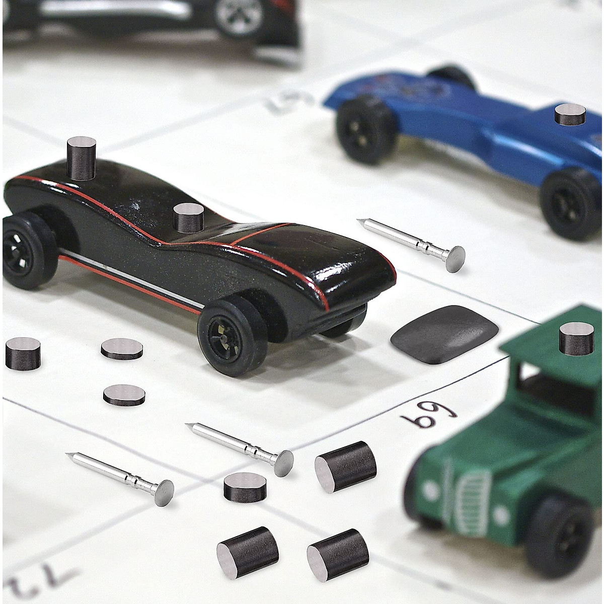 4.625 Ounces Tungsten Weight Tungsten Putty Weights and 4 Pcs Polished Axle Cylinder Weight Wood Car Incremental Weights Compatible with Pinewood Derby Car Weights