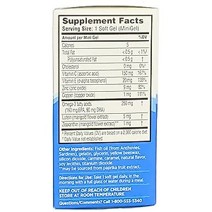 Bausch & Lomb Ocuvite Adult 50+ Eye Vitamin & Mineral Softgels 50 ea (Pack of 3)